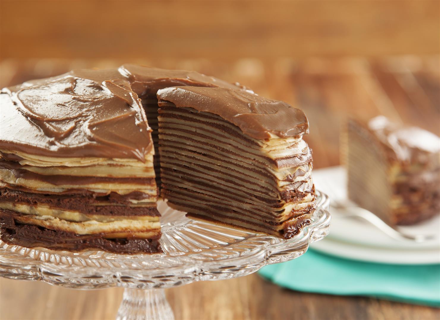 Torta de crepe de café, chocolate e avelã - Guiame